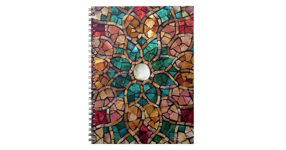 Stained Glass Mosaic Notebook "Autumn Star" | Zazzle