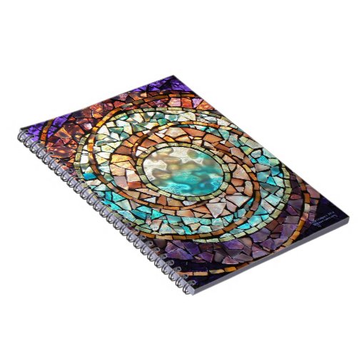 Stained Glass Mosaic Notebook "Water Planet" | Zazzle