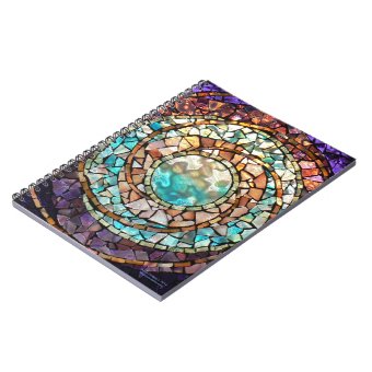 Stained Glass Mosaic Notebook "Water Planet" | Zazzle