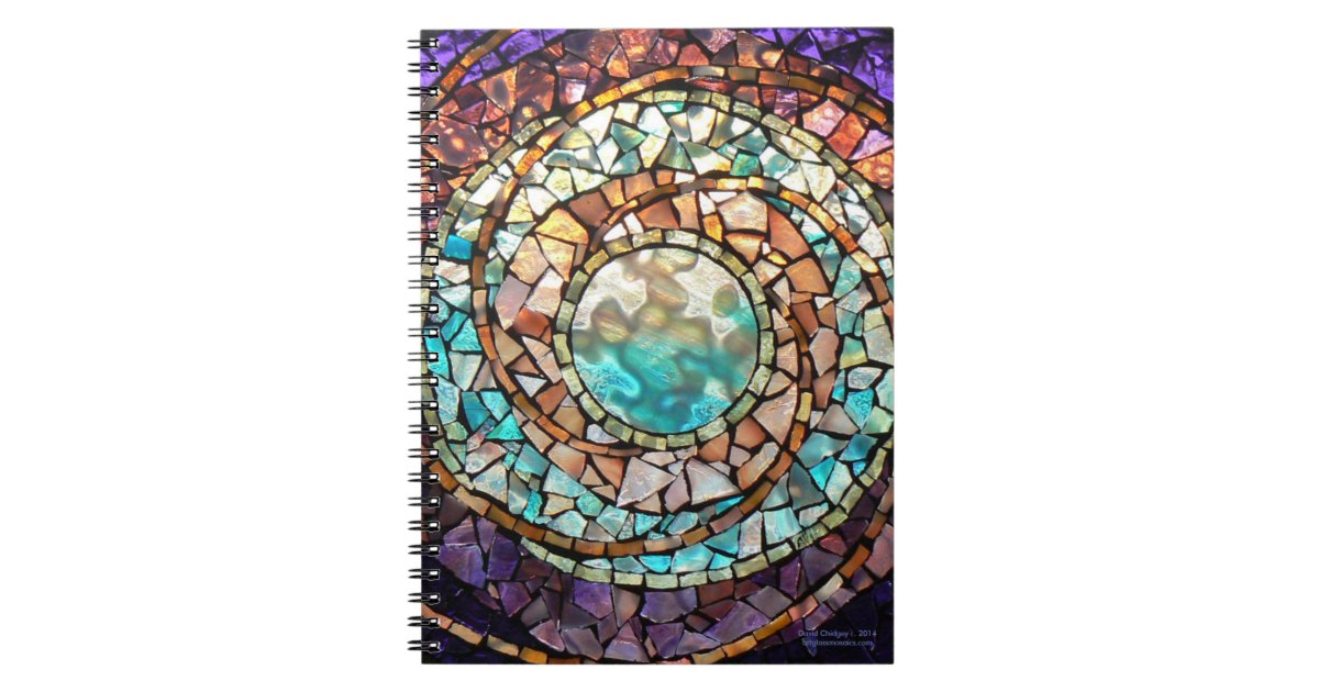 Stained Glass Mosaic Notebook "Water Planet" | Zazzle