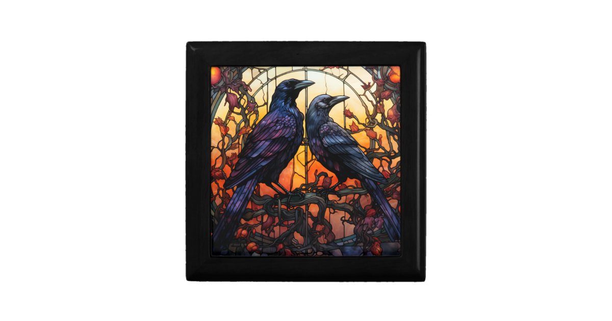 Stained Glass Ravens Gift Box | Zazzle
