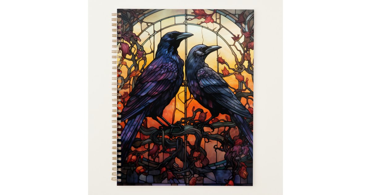 Stained Glass Ravens Planner | Zazzle