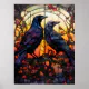 Stained Glass Ravens Poster | Zazzle