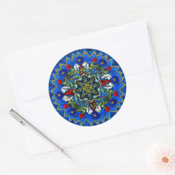 Stained Glass Rose Window Mandala Sticker | Zazzle