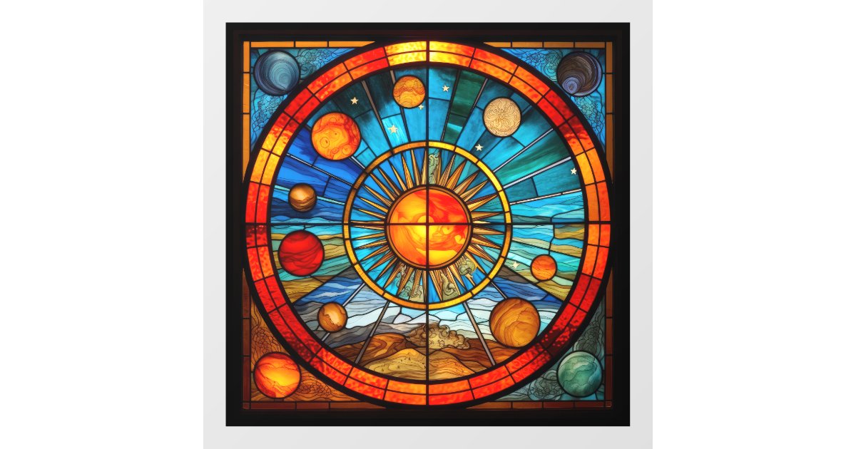 Stained Glass Solar System Window Cling | Zazzle