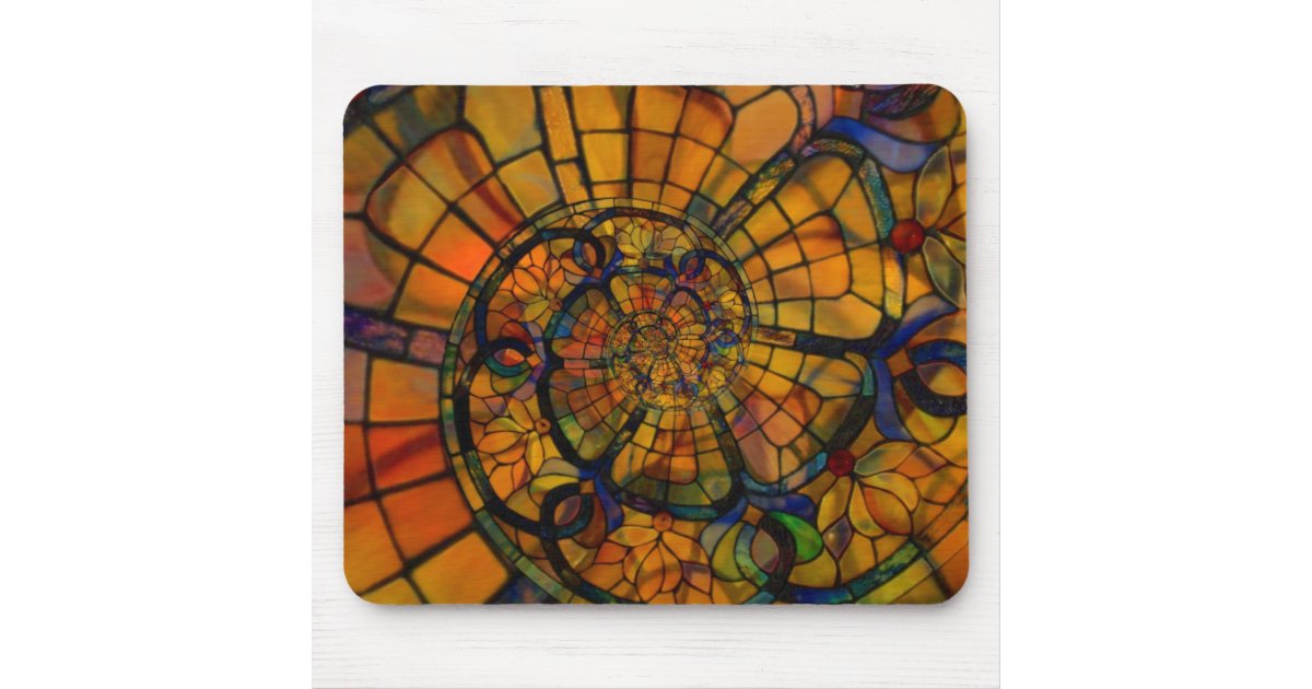 Stained Glass Spiral Mouse Pad | Zazzle