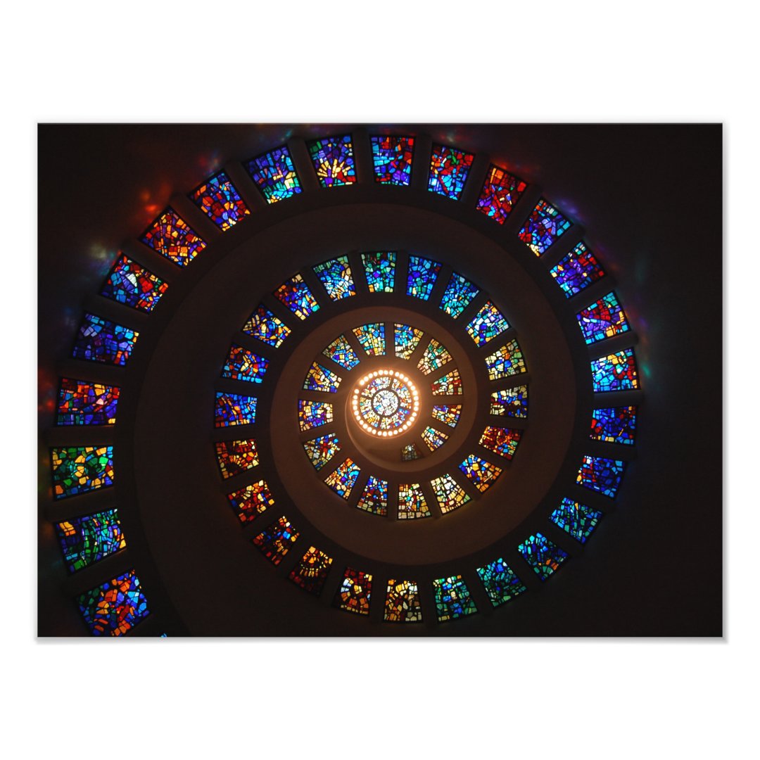 Stained Glass Spiral Window Photo Print | Zazzle