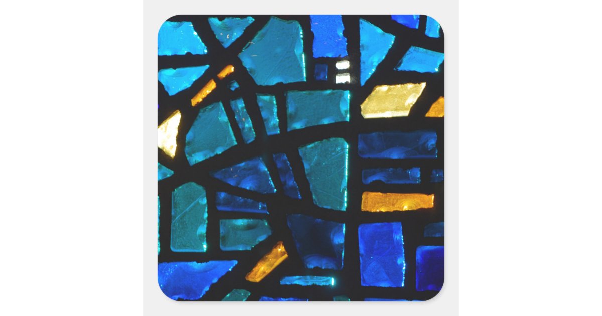Stained Glass Square Sticker | Zazzle