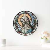Stained Glass Virgin Mary Design Clock | Zazzle