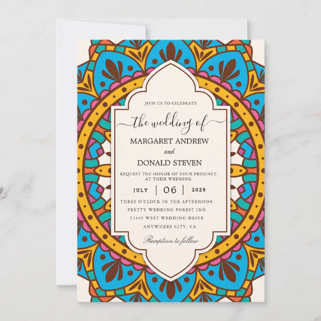 Stained glass wedding invitation | Zazzle