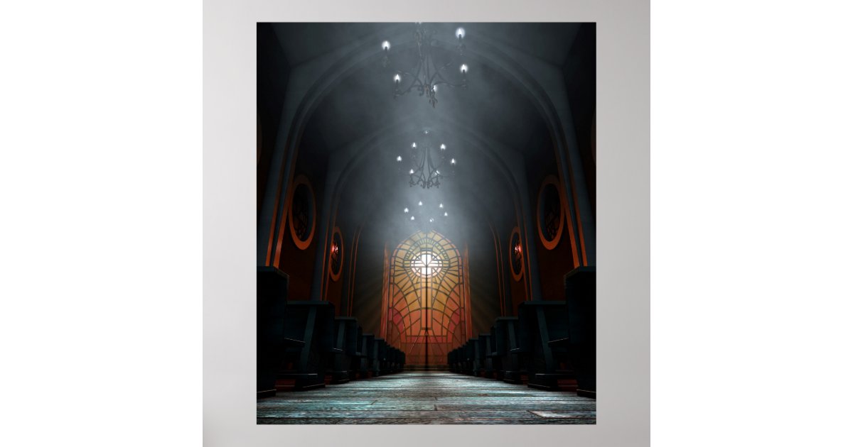 Stained Glass Window Church Poster | Zazzle