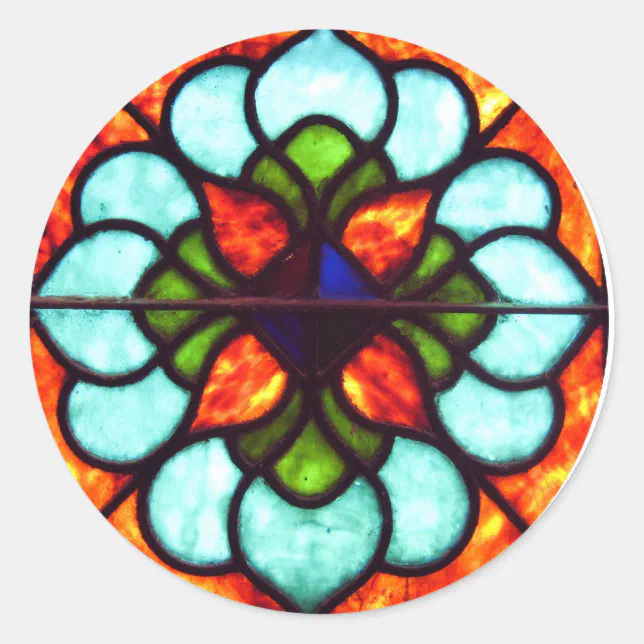 Stained Glass Window Classic Round Sticker | Zazzle