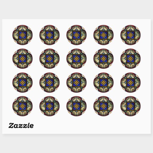 Stained Glass Window Classic Round Sticker | Zazzle