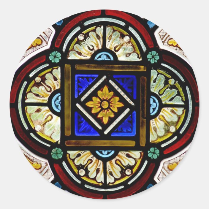 Stained Glass Window Classic Round Sticker | Zazzle