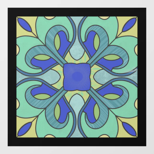 Stained Glass Window Decal Aqua One | Zazzle Stained Glass Window Decal Aqua One | Zazzle