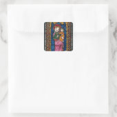 Stained Glass Window Square Sticker | Zazzle