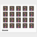Stained Glass Window Square Sticker | Zazzle