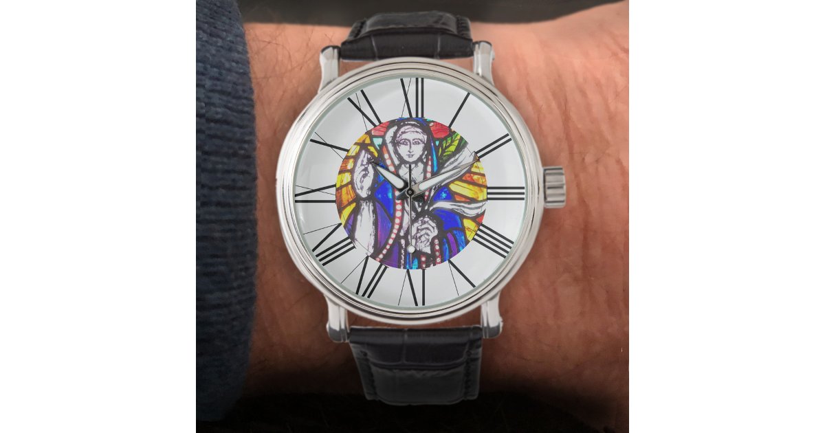 Stained Glass with Roman Numerals Design. Watch | Zazzle