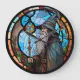 Stained Glass Wizard Design Large Clock | Zazzle