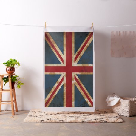 Stained Union Jack UK Flag Fabric | Zazzle