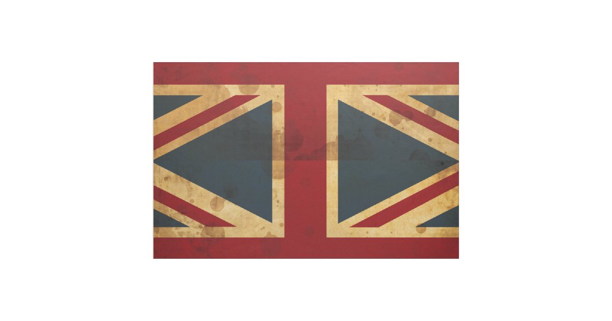 Stained Union Jack UK Flag Fabric | Zazzle