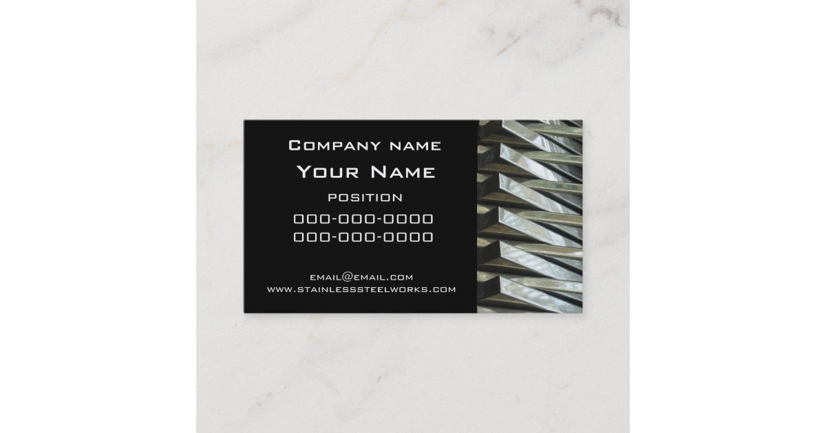 Stainess steel /chrome metalwork business card | Zazzle