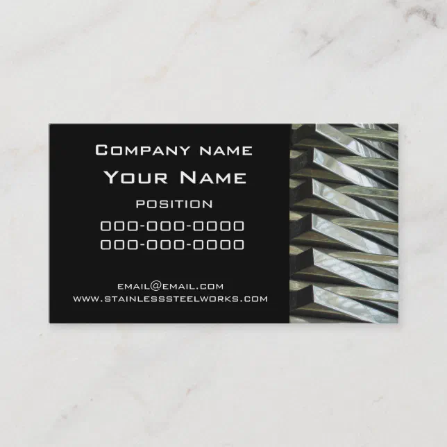 Stainess steel /chrome metalwork business card | Zazzle