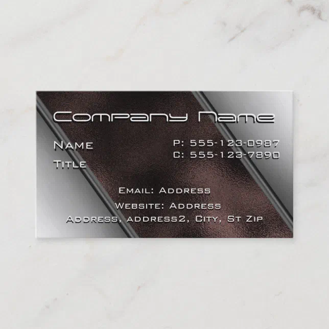 Stainless Steel and Iron Business Cards | Zazzle