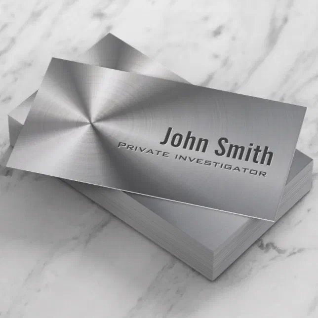 Stainless Steel Investigator Business Card | Zazzle