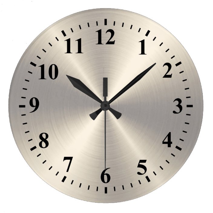 Stainless Steel Metal Large Clock | Zazzle.com
