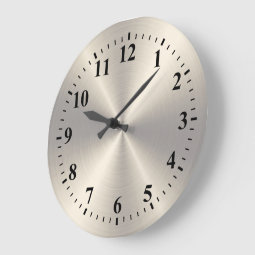 Stainless Steel Metal Large Clock | Zazzle