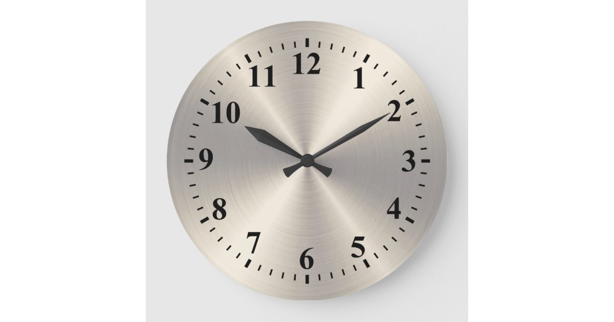Stainless Steel Metal Large Clock | Zazzle