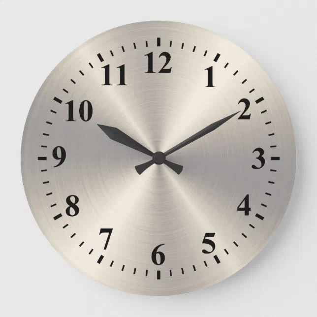 Stainless Steel Metal Large Clock | Zazzle