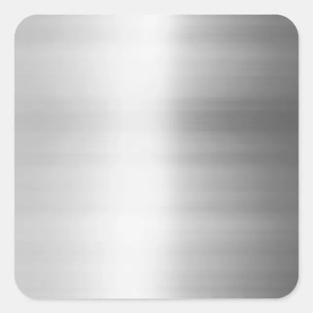 Stainless Steel Metal Look Square Sticker | Zazzle