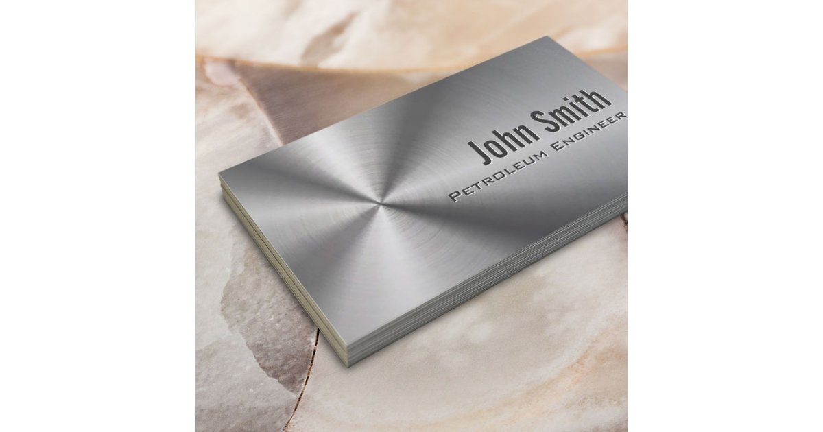 Stainless Steel Petroleum Engineer Business Card | Zazzle