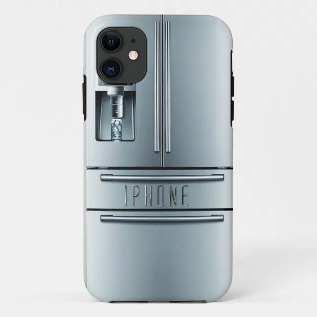 stainless steel refrigerator iphone case | Zazzle
