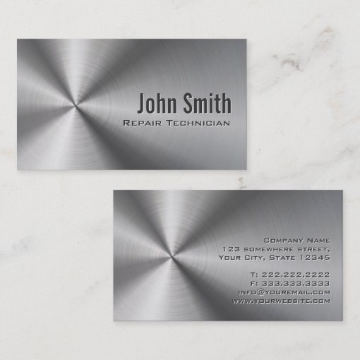 Stainless Steel Repair Technician Business Card | Zazzle