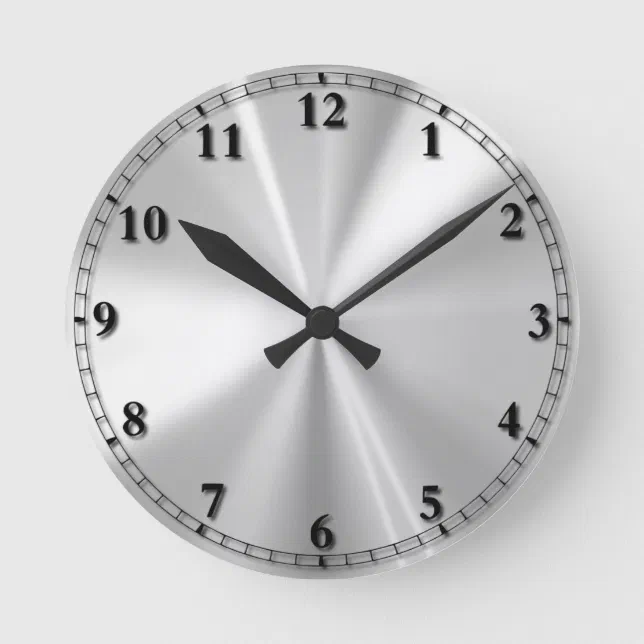 Stainless Steel Round Clock | Zazzle