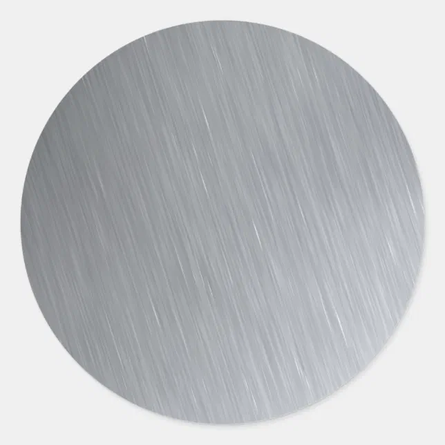 Stainless steel texture with lighting highlights classic round sticker ...