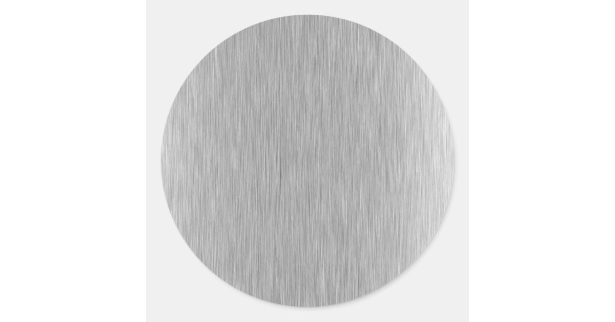 Stainless Steel Textured Classic Round Sticker | Zazzle