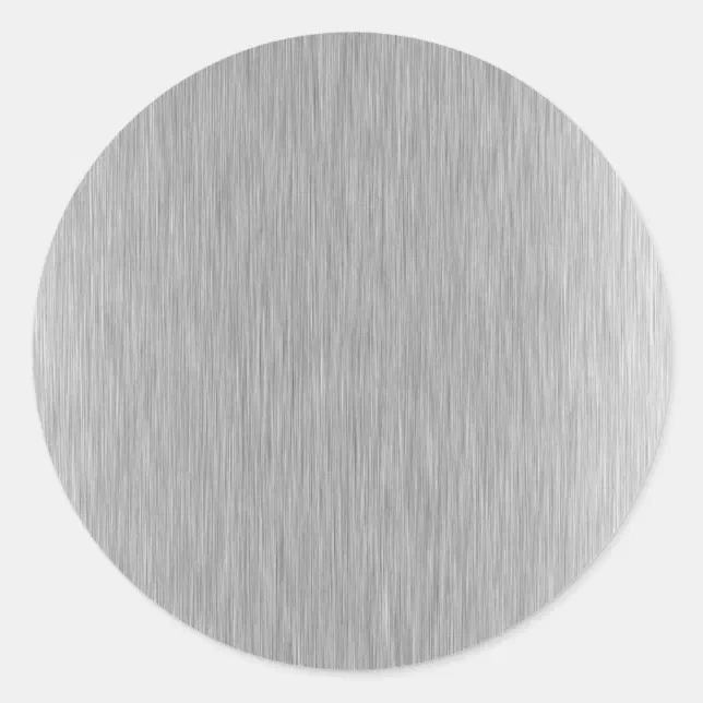 Stainless Steel Textured Classic Round Sticker | Zazzle