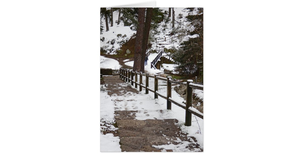 Staircase in the Snow, Blank Inside | Zazzle