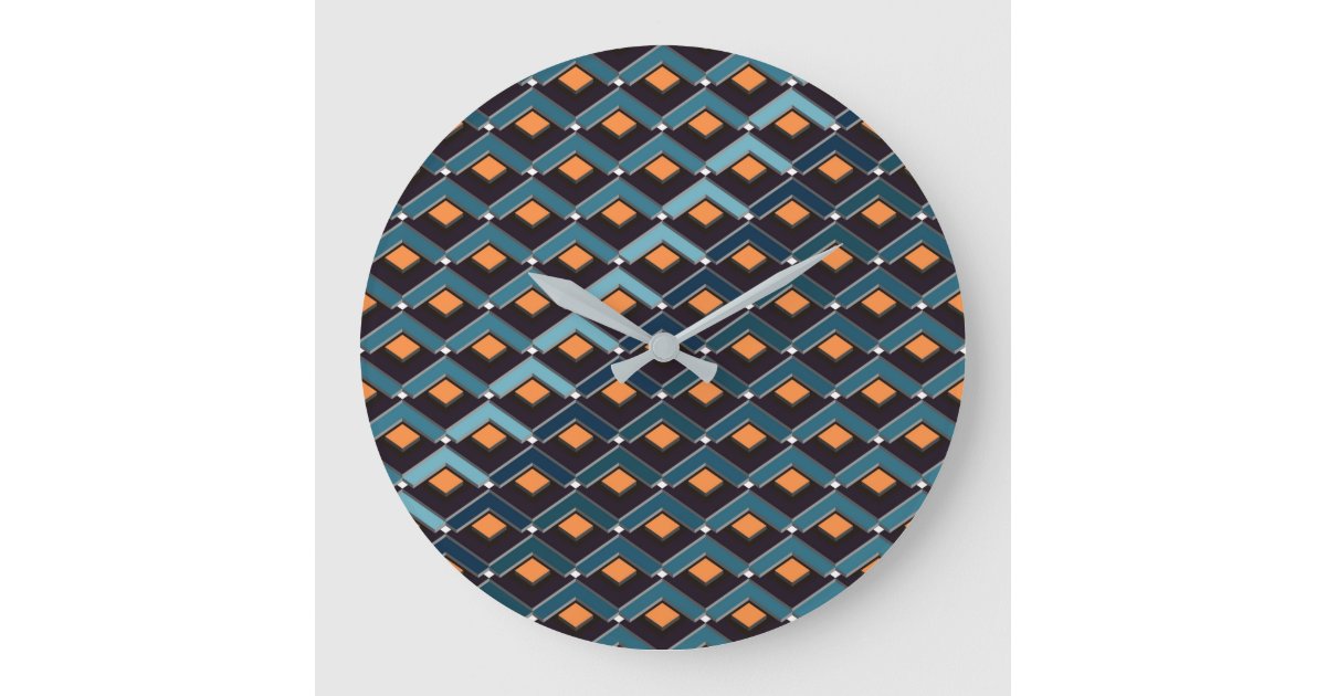 Stairs in Stairs pattern Altona Large Clock | Zazzle