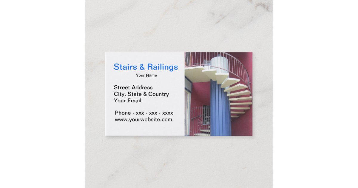 Stairs & Railings Business Card | Zazzle