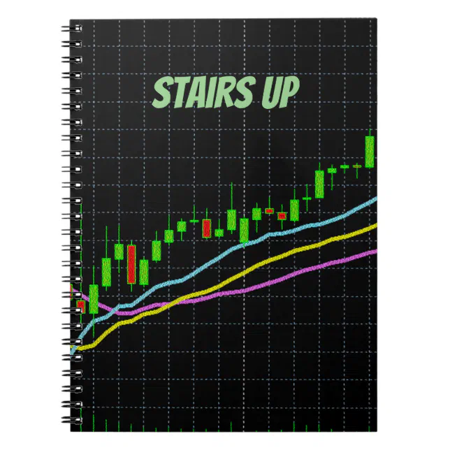 Stairs Up Candlestick Chart Stock Market Notebook | Zazzle