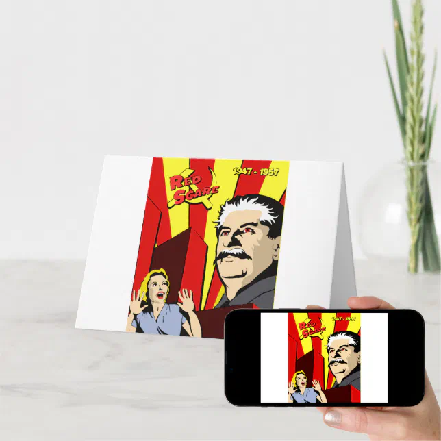Stalin portrait red scare soviet union poster card | Zazzle