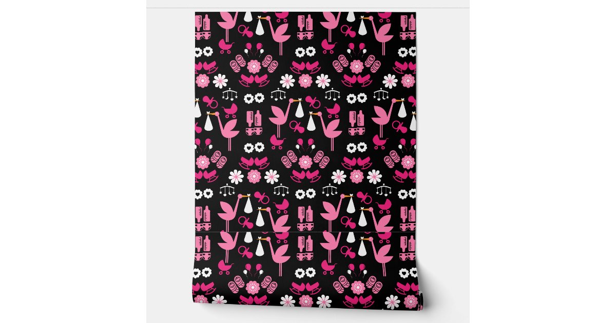 Stalk Delivery Twin Baby Room Wallpaper | Zazzle
