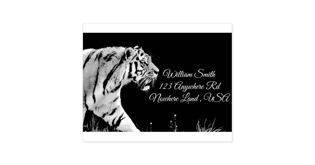 Stalking Tiger Profile Rubber Stamp | Zazzle