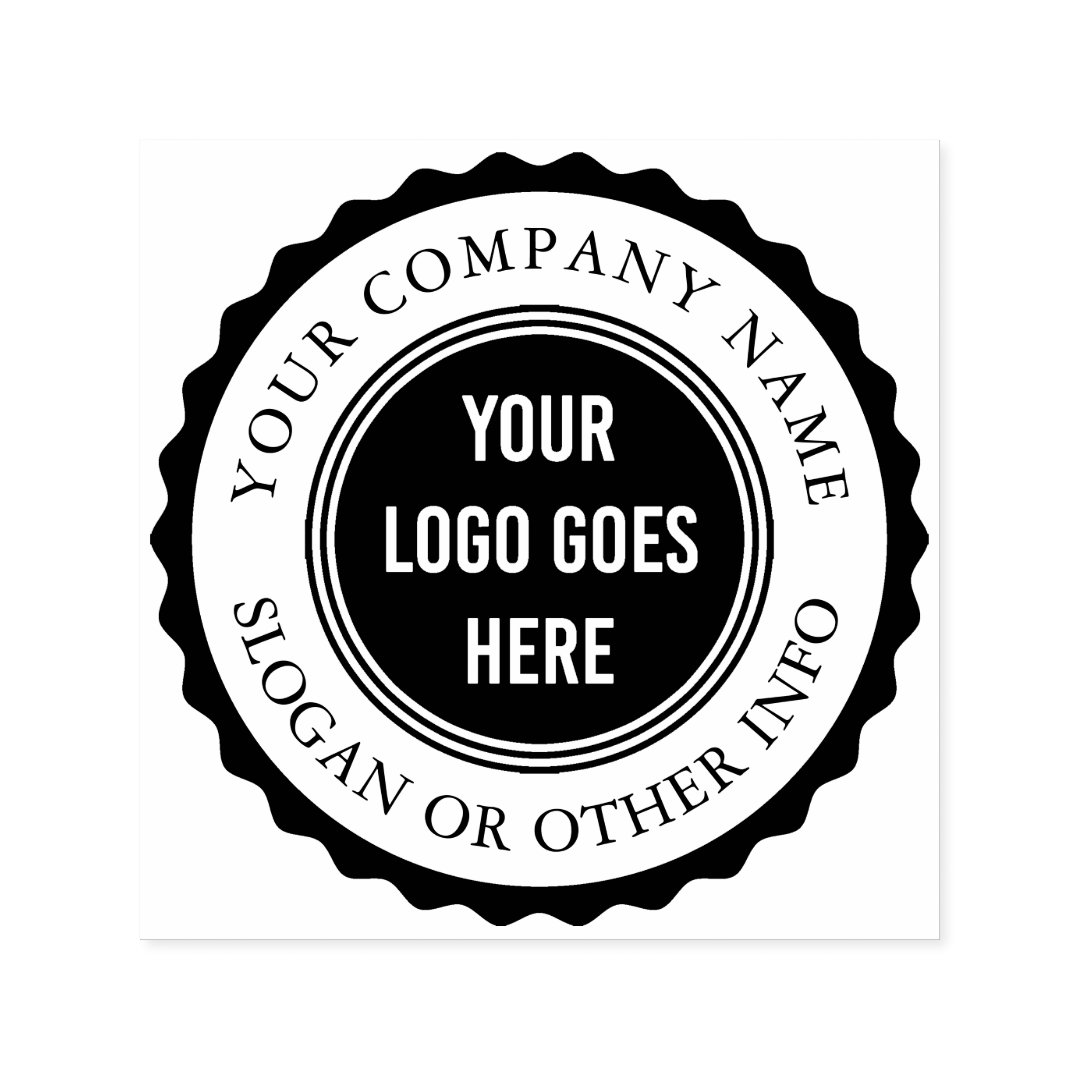 Stamp Frame Custom Business Logo Round | Zazzle