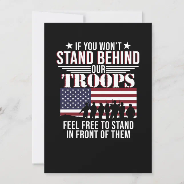 Stand Behind Our Troops Happy Veterans Day Support Invitation | Zazzle